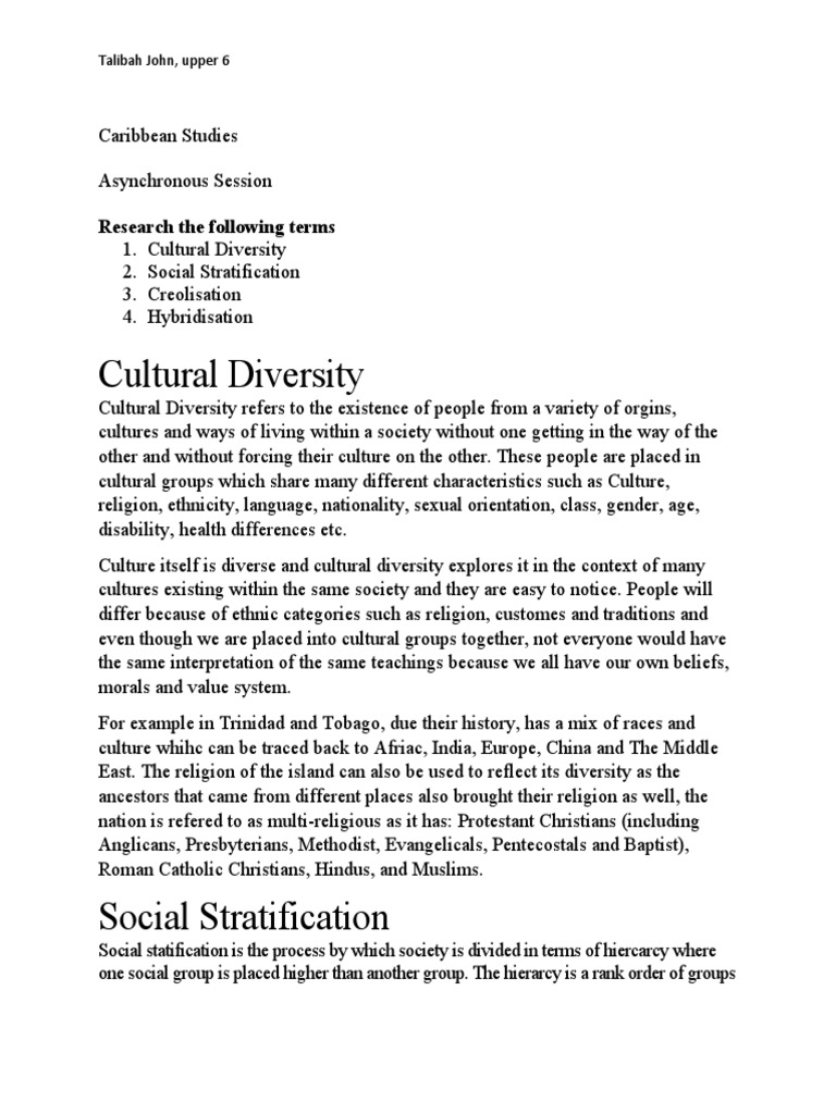 Caribbean Studies Module 1 Notes | PDF | Cultural Assimilation | Languages