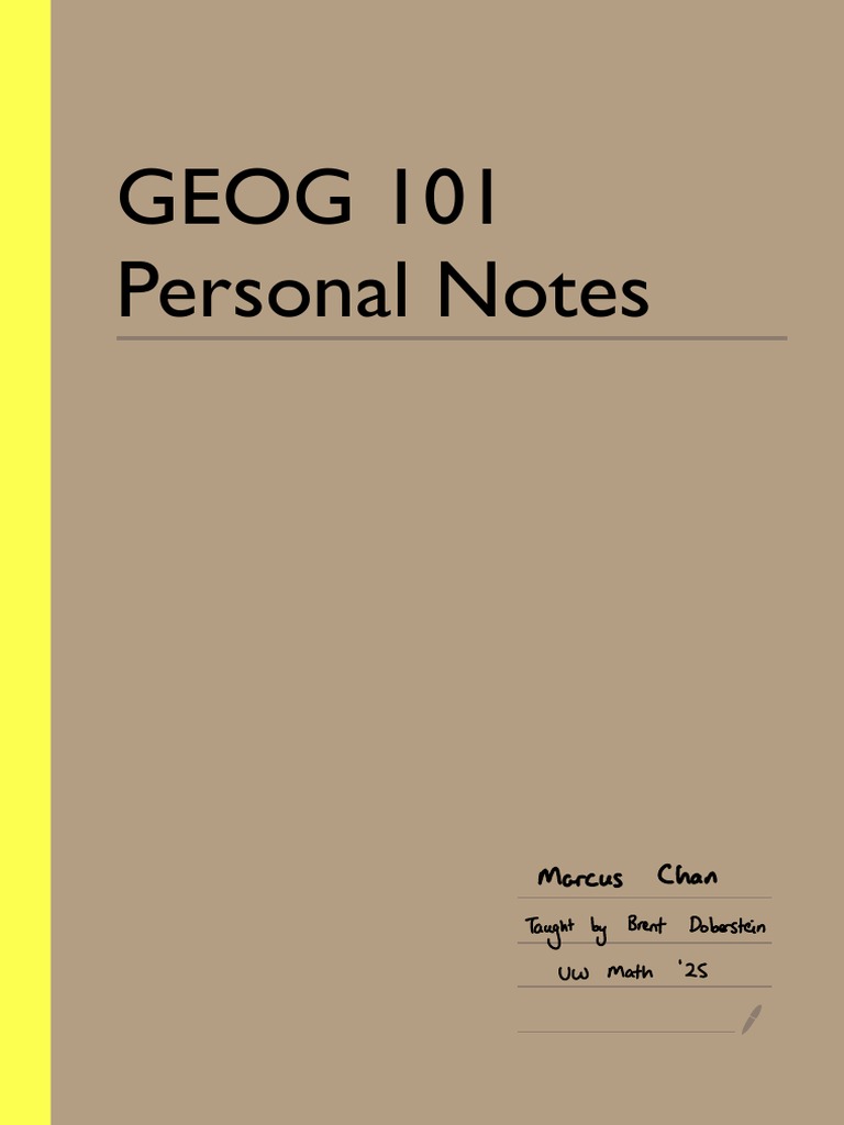 GEOG101 University of Waterloo Course Notes | PDF | Geography | Map