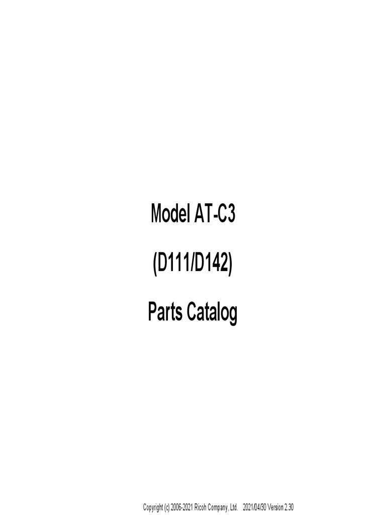 Model AT-C3 (D111/D142) Parts Catalog | PDF | Design | Office Work