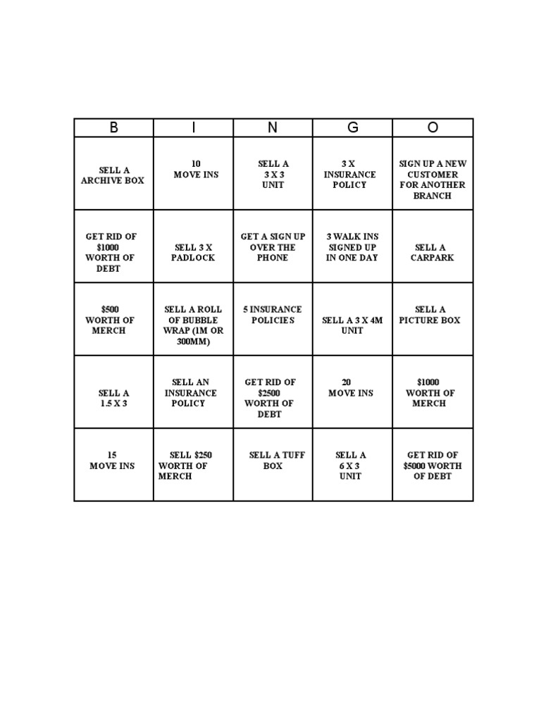 Blank Bingo Card Template | PDF