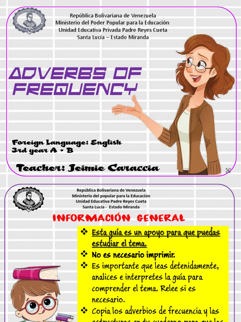Adverbs of Frequency Study Guide | PDF | Verbo | Tipología Lingüística