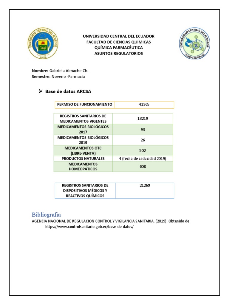 Registro Sanitario Arcsa | PDF