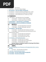 Calendario Cívico Honduras | PDF