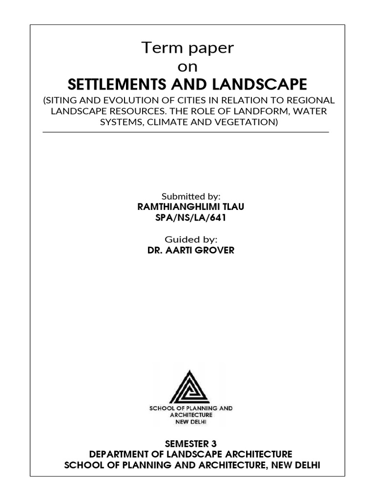 Settlements and Landscape Resources | PDF | Physical Geography ...