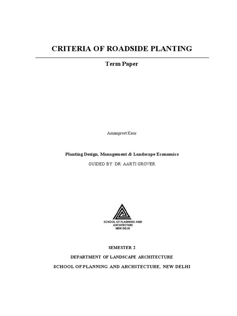 Roadside Planting Criteria Guide | PDF | Road | Trees