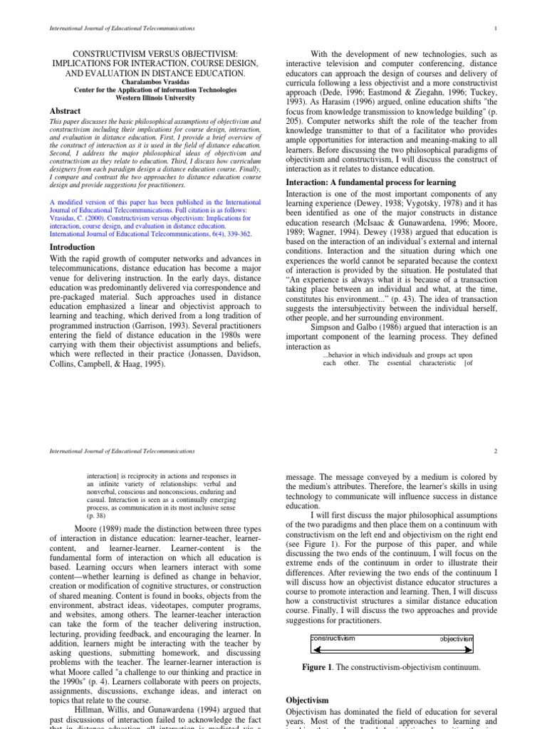 Constructivism Versus Objectivism | PDF | Constructivism (Philosophy Of ...