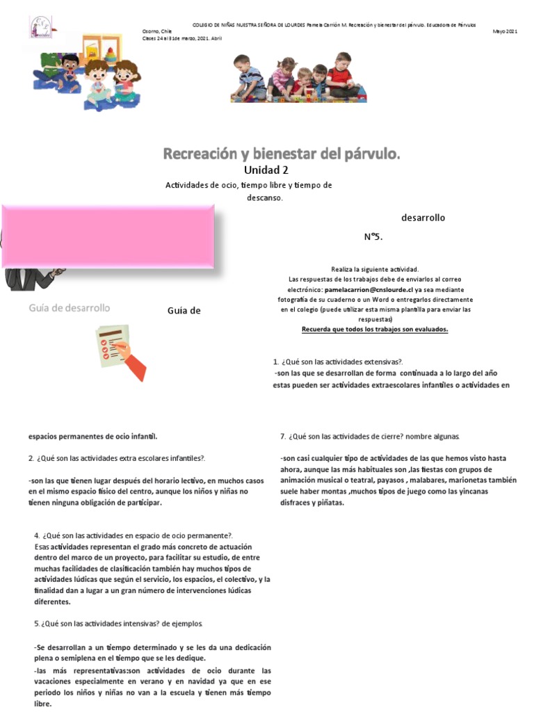 Actividades de Ocio, Tiempo Libre. | PDF | Ocio (general) | Educación ...