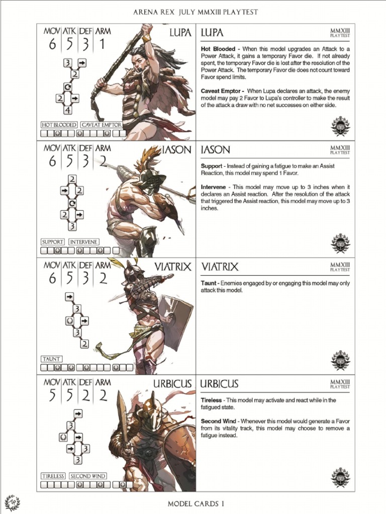 Arena Rex Game Cards | PDF