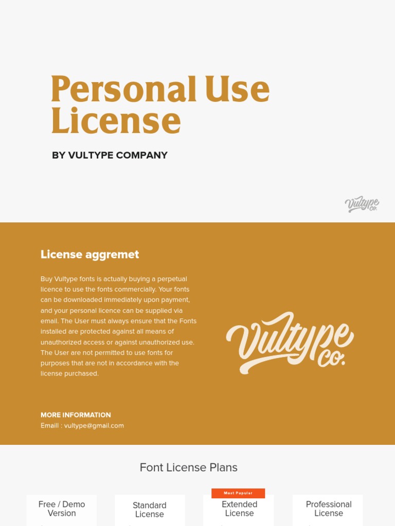 Vultype Font License Options Explained | PDF