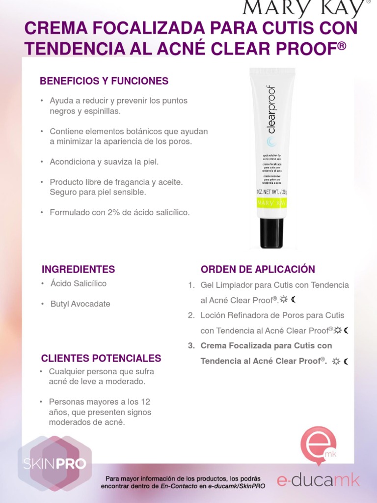 Crema Focalizada para Cutis Con Tendencia Al Acn Clear Proof | PDF