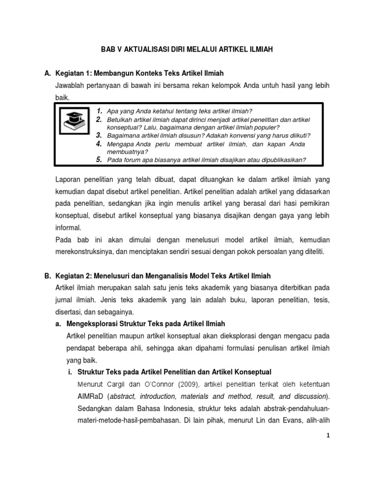 Struktur dan Jenis Artikel Ilmiah | PDF