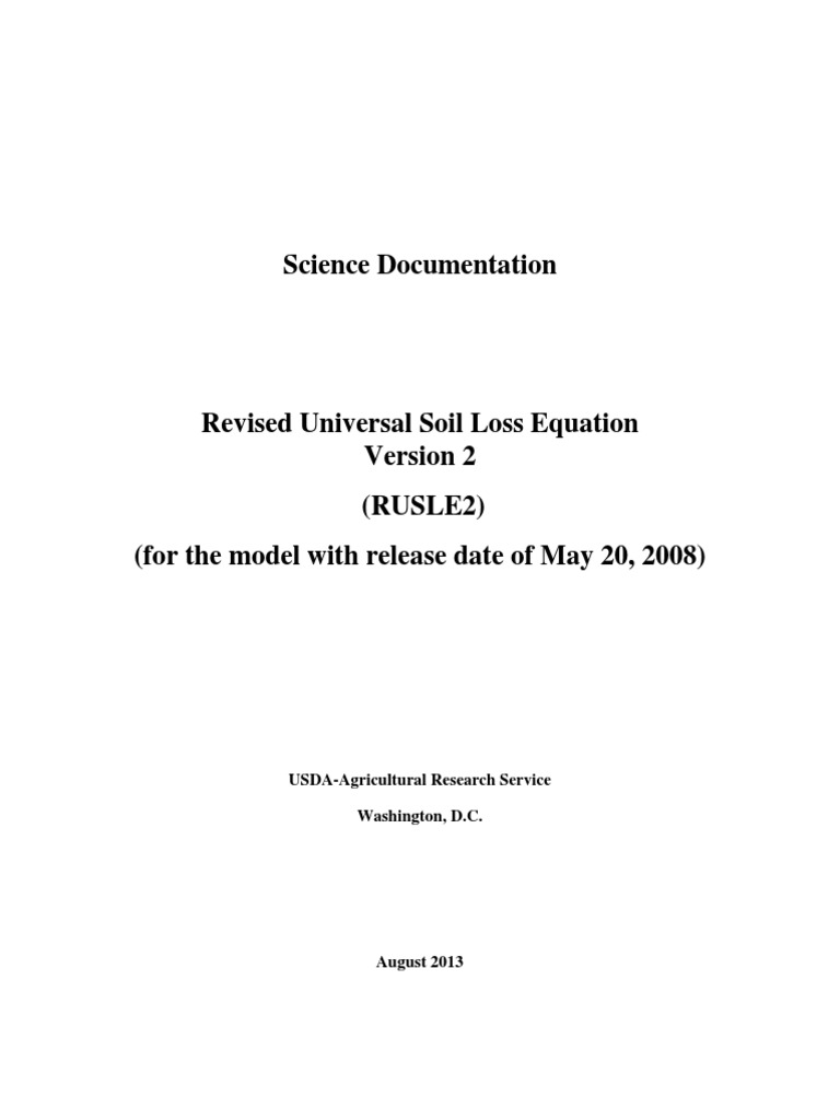 RUSLE2 Science Doc | PDF | Surface Runoff | Erosion
