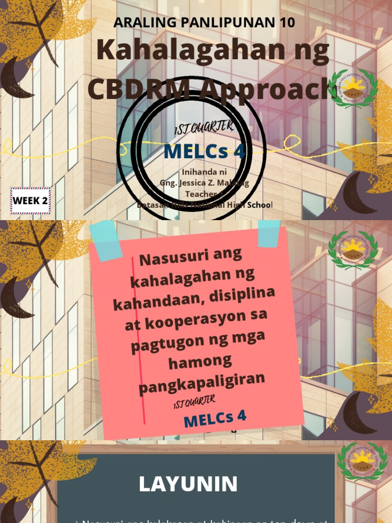 W2 Kahalagahan NG CBDRM Approach | PDF