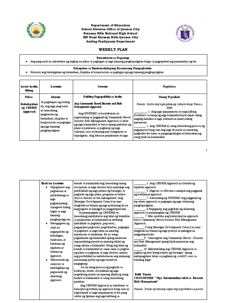 Modyul 4 - Kahalagahan NG CBDRM Approach PDF | PDF