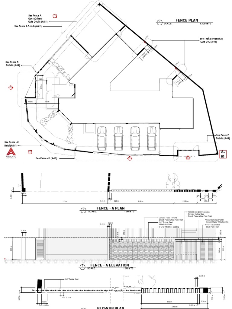 Fence Plan: See Fence A Guest/Driver's Gate Details (A-03) | PDF ...