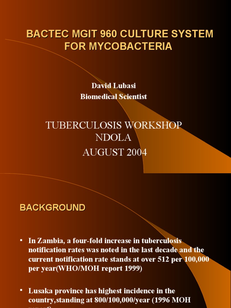 Bactec Mgit 960 Culture | PDF | Tuberculosis | Biology
