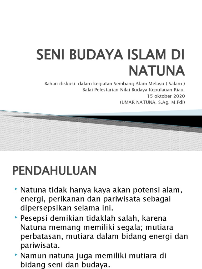 Salam 9 SENI BUDAYA ISLAM DI NATUNA | PDF