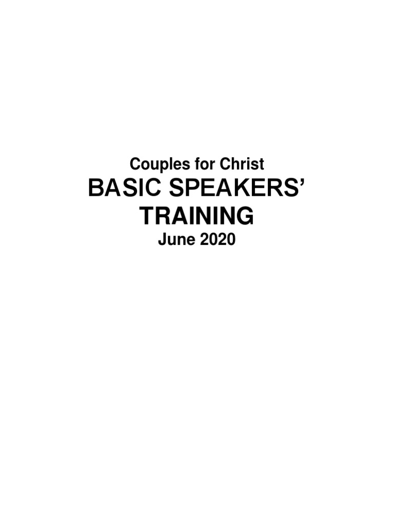 CFC Basic Speakers' Training Guide | PDF | Nonverbal Communication ...
