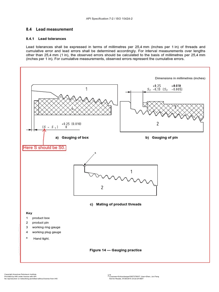 Gauging Practice (API Spec 7-2 Figure 14) | PDF | Metrology | Teaching ...