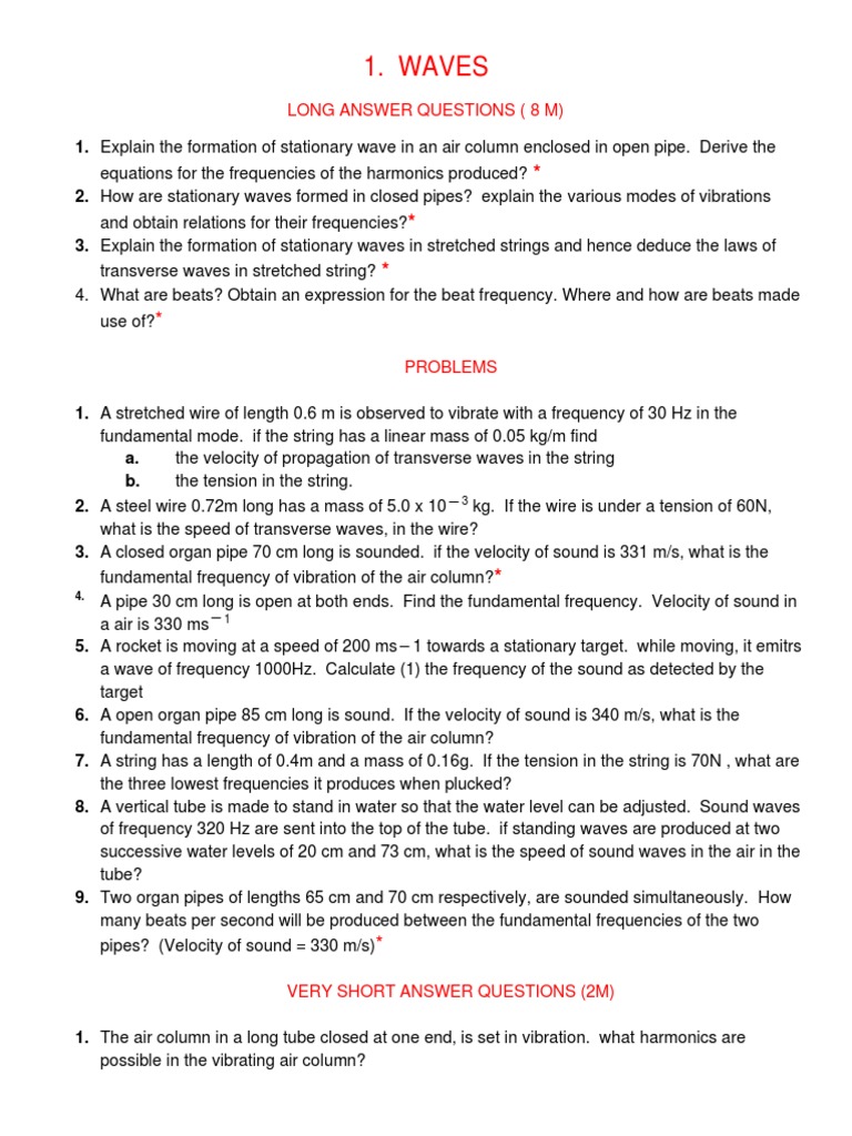 Sr. Inter Physics Question Bank | PDF | Capacitor | Waves