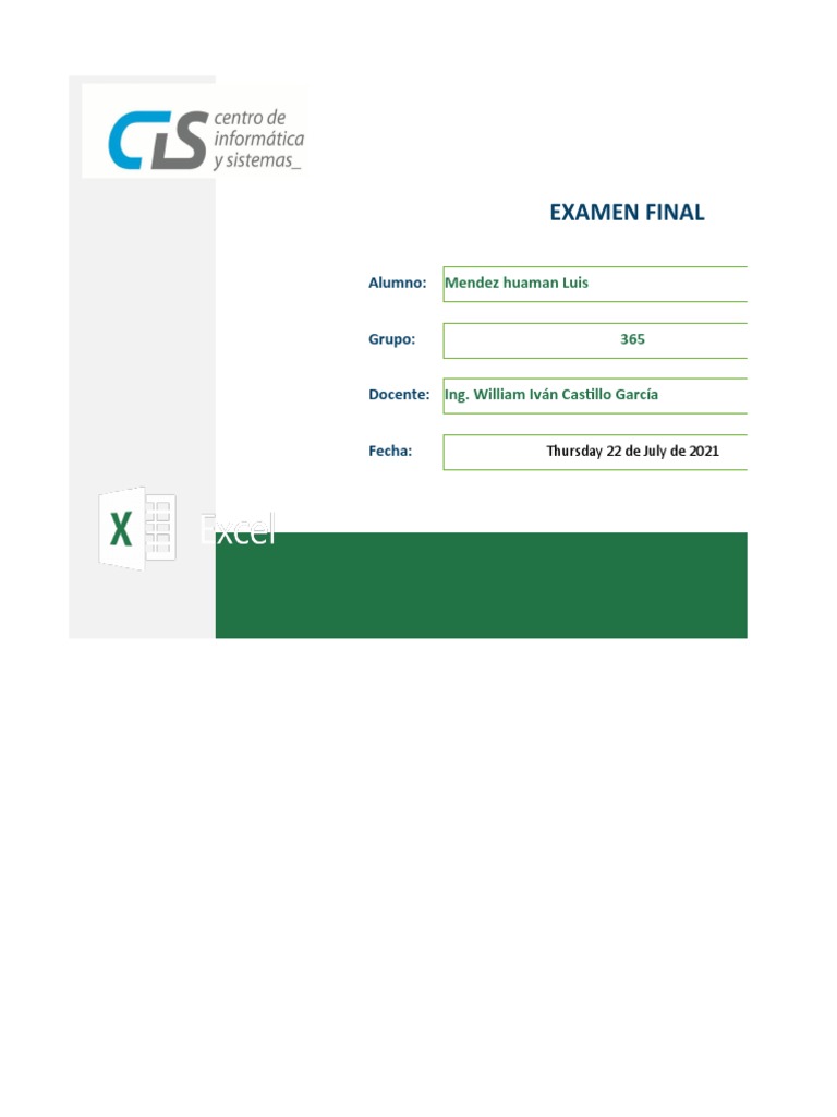 Examen Final C2-365 | Descargar gratis PDF | Análisis estadístico | Enseñanza de matemática