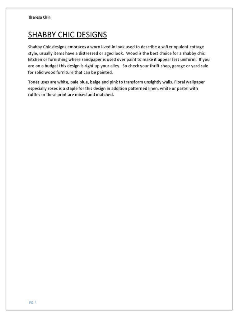 Shabby Chic Designs | PDF | Decorative Arts | Interior Design