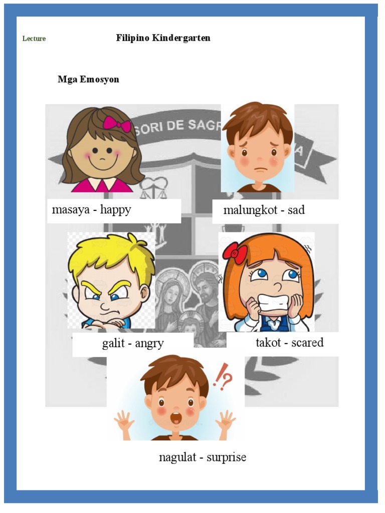 Malungkot - Sad Masaya - Happy: Filipino Kindergarten | PDF