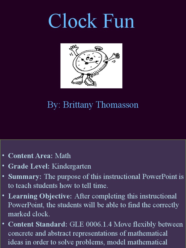 Teaching Time to Kindergarteners | PDF