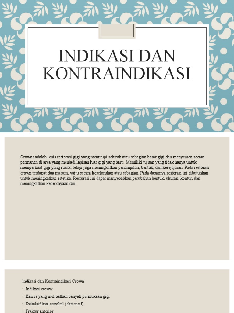 Indikasi Dan Kontraindikasi | PDF