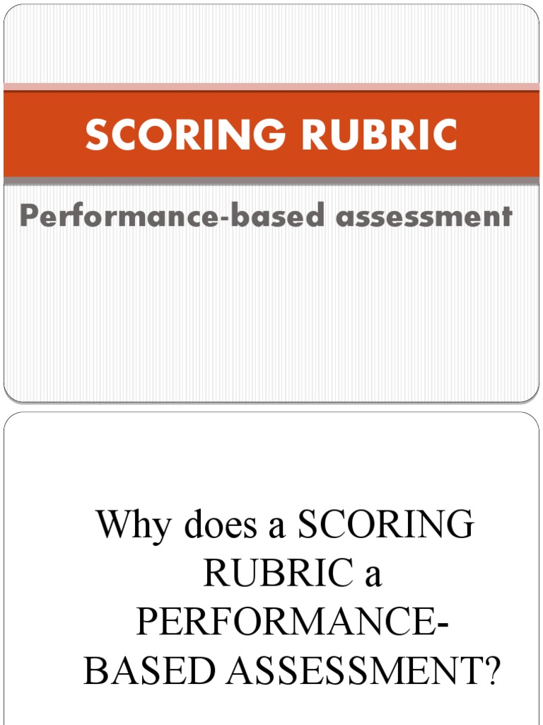 Scoring Rubric: Performance-Based Assessment | PDF | Rubric (Academic ...