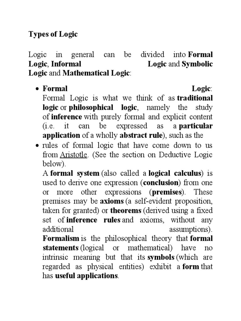 Types of Logic | Download Free PDF | Logic | Deductive Reasoning