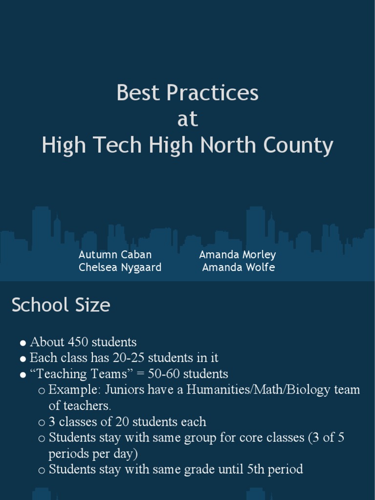 Best Practices at High Tech High North County | PDF | Inclusion ...