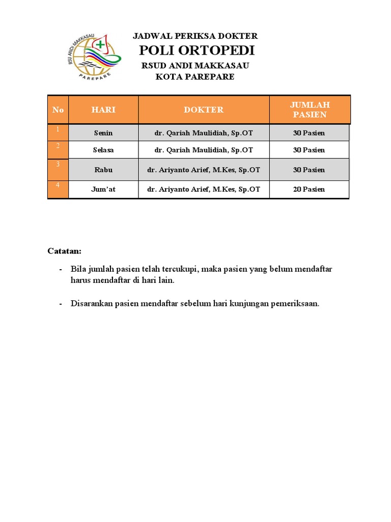 Pemberitahuan Kuota Orto | PDF