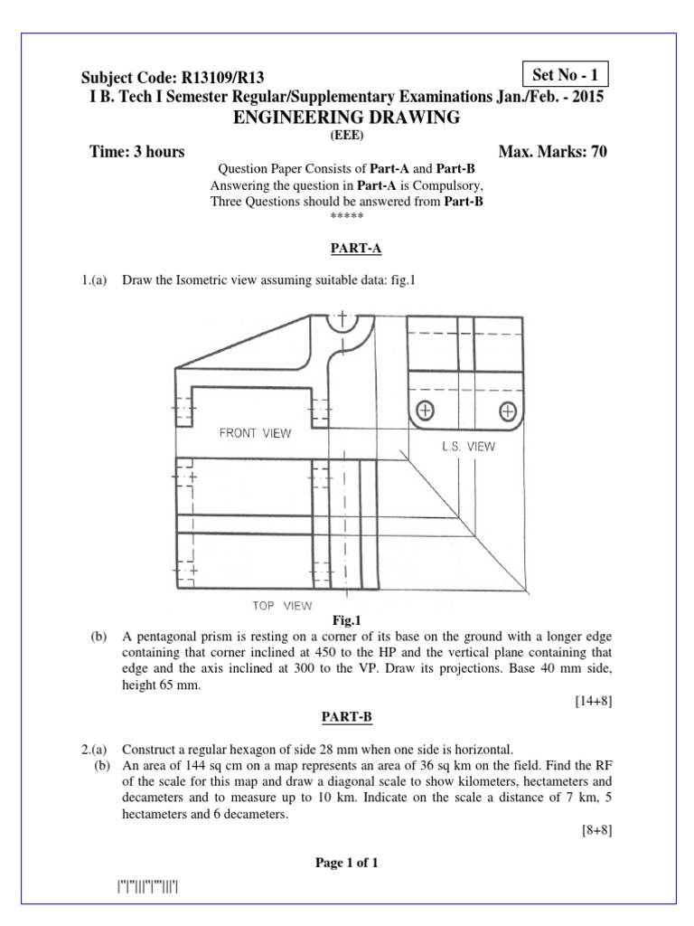 ENGINEERING DRAWING (EEE) - Jan - 2015 | PDF | Classical Geometry ...