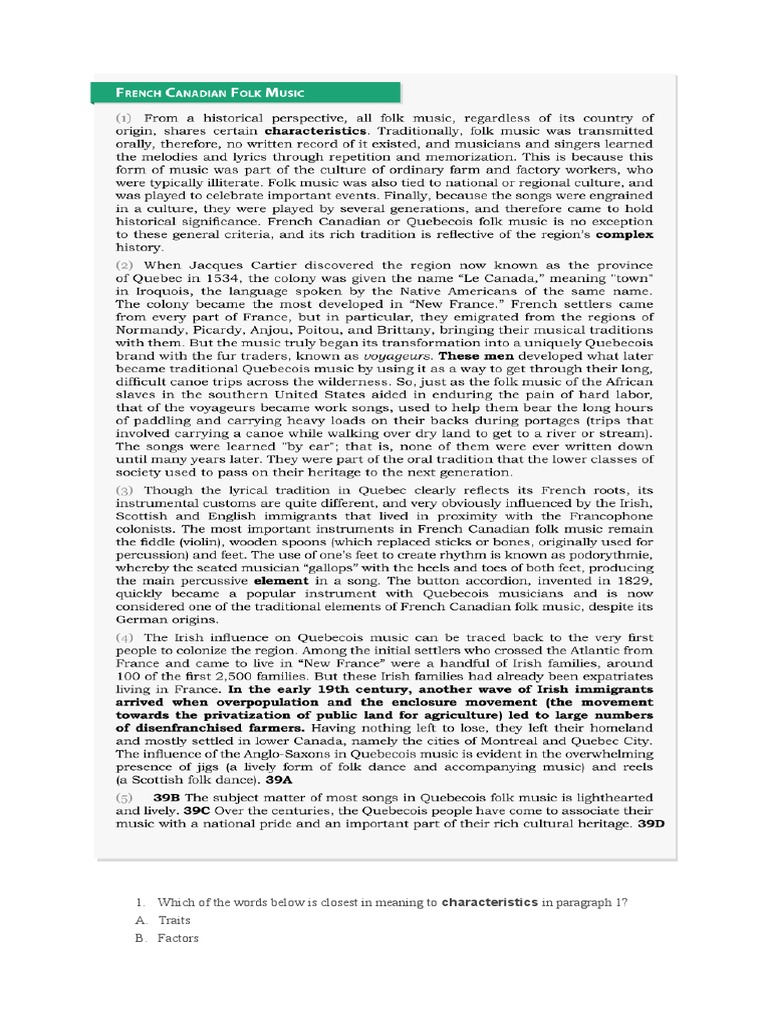 French Canadian Folk Music | PDF | Folk Music | Canada