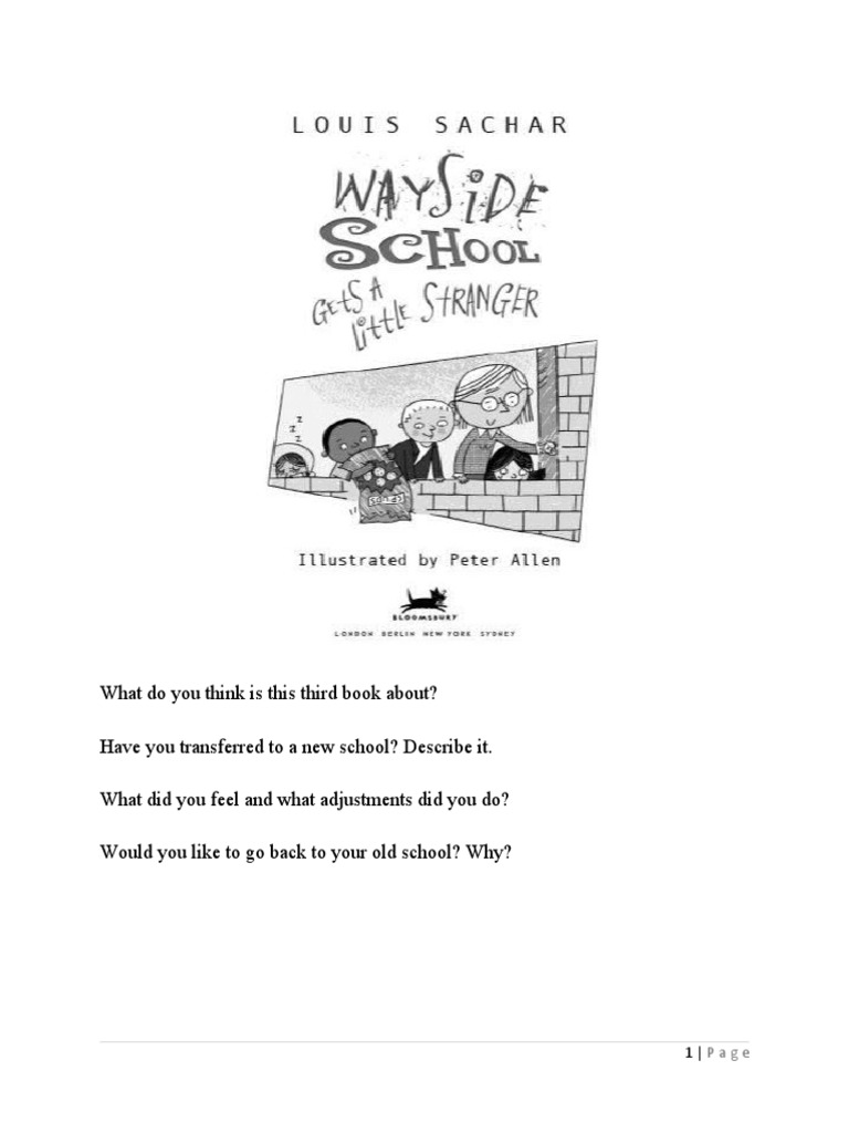 Wayside School Gets A LIttle Stranger | PDF