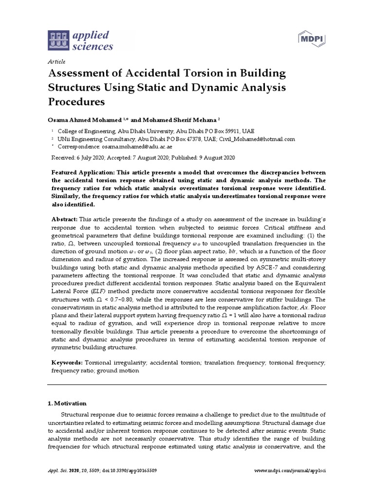 Assessment of Accidental Torsion in Building Struc | PDF | Center Of ... Assessment of Accidental Torsion in Building Struc | PDF | Center Of ...