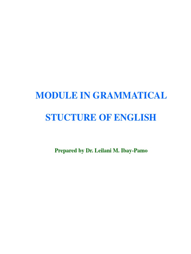Grammatical Structures of English Module 01 | PDF | Language ...
