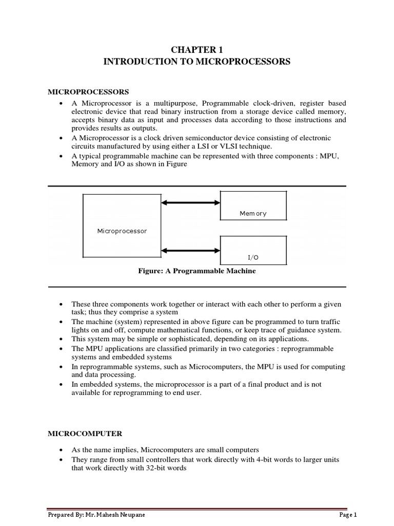 MP and MALP Notes 8085 | PDF | Central Processing Unit | Cpu Cache