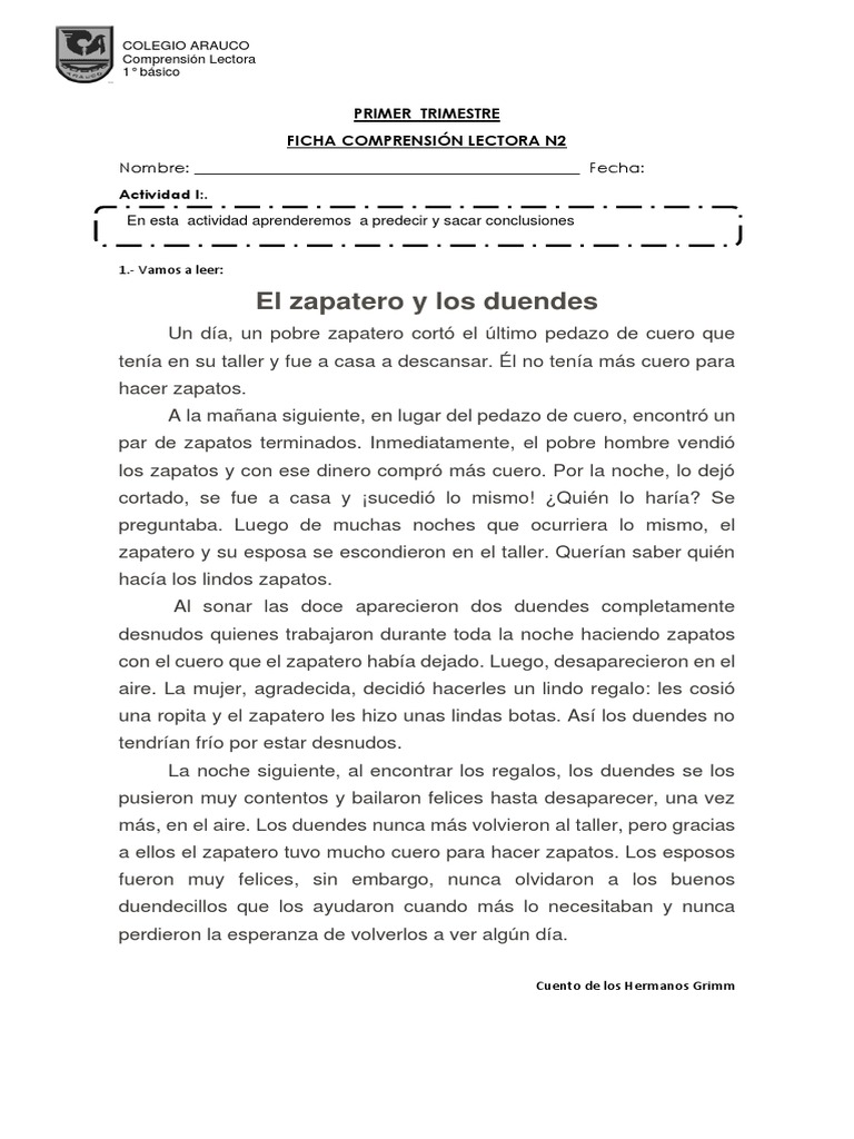 El Zapatero y Los Duendes | PDF