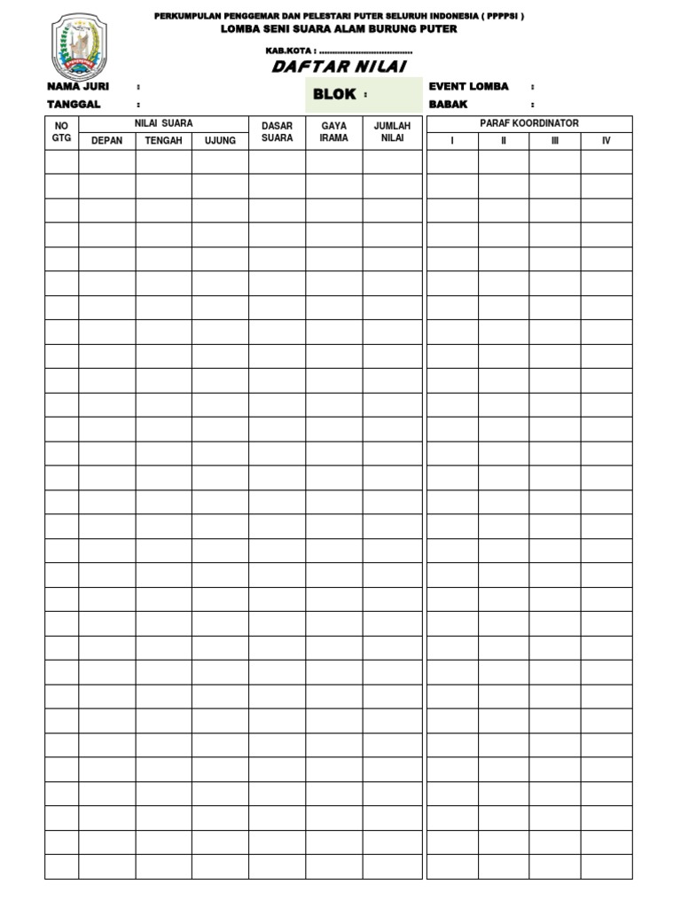 1-ForM Juri Penilai | PDF