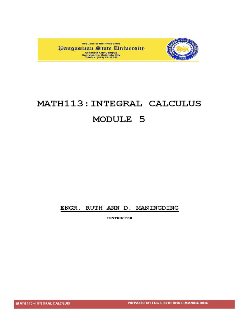 MODULE 5 Part 2-Integral Calculus Updated With Additional Problems ...