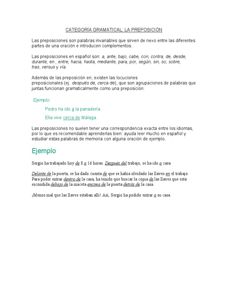 La Conj. y Prep. | PDF