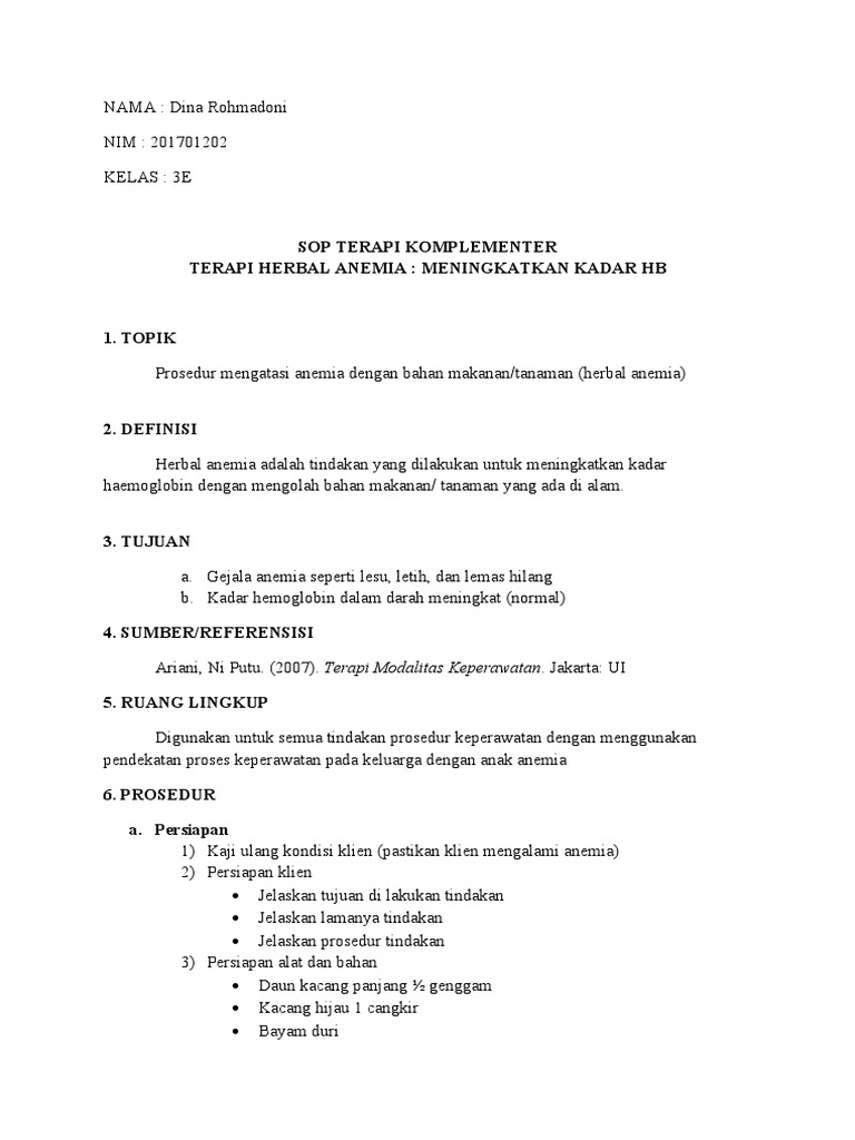 SOP Terapi Komplementer | PDF