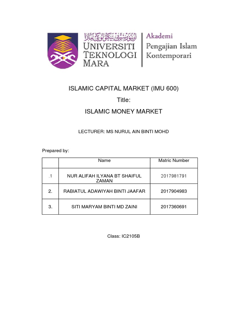 Assignment - 5B - Islamic Money Market | PDF | Money Market | Interbank Lending Market