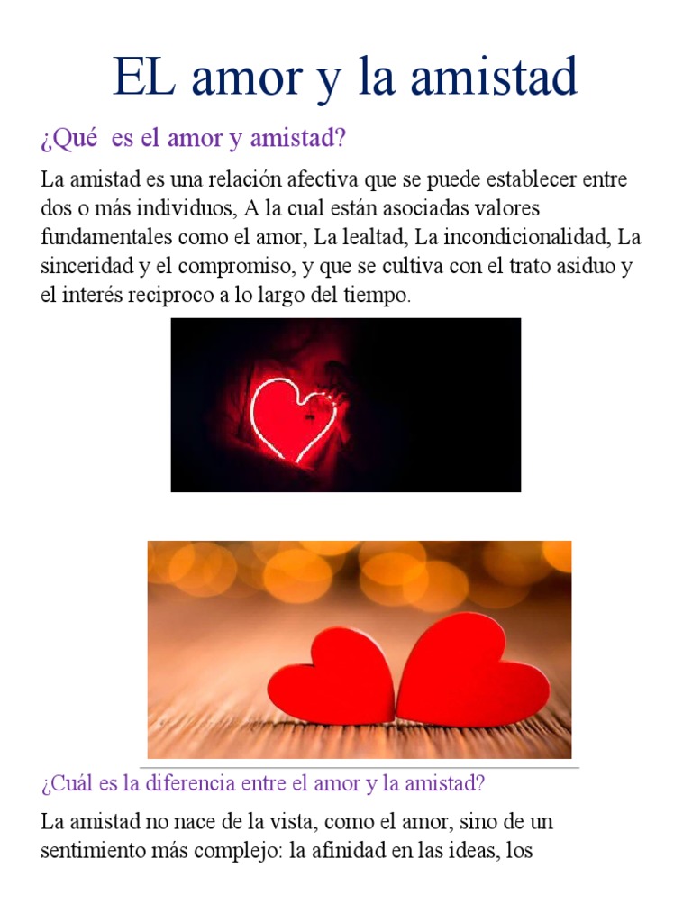 El Amor Y La Amistad Pdf Relaciones Personales Crianza Y