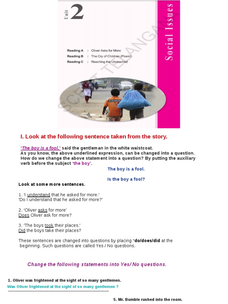 Unit 2 | PDF | Oliver Twist | Question