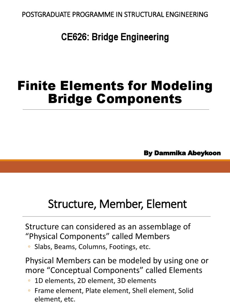 Finite Elements For Modeling Bridge Components | PDF | Finite Element ...