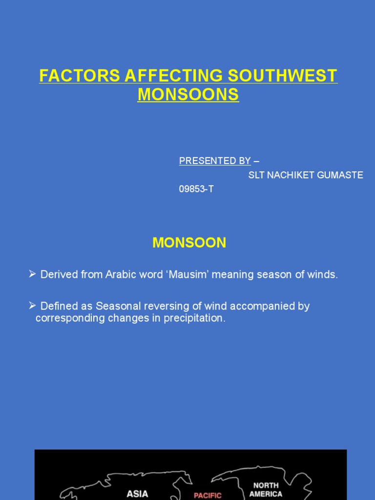 Factors Affecting SouthWest Monsoons | PDF