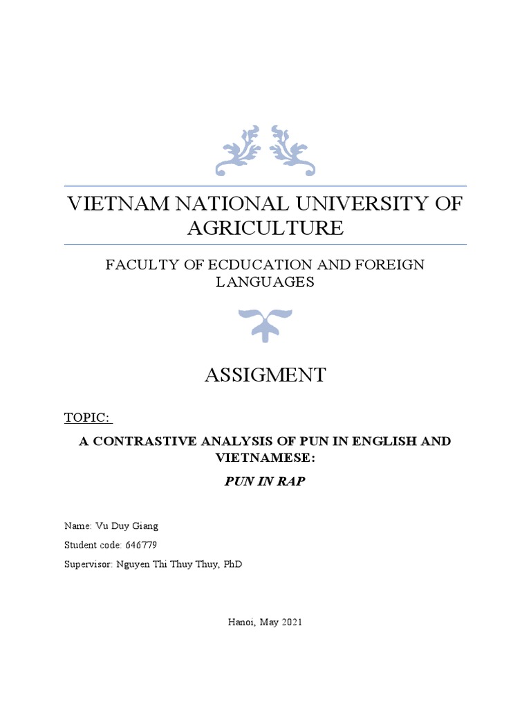 Contrastive Analysis of Puns in Rap | PDF | Ambiguity | Vietnamese Language